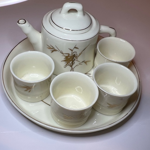 Dining | Mini Tea Set Serving Tray With Cute 4 Little Cups And Teapot ...
